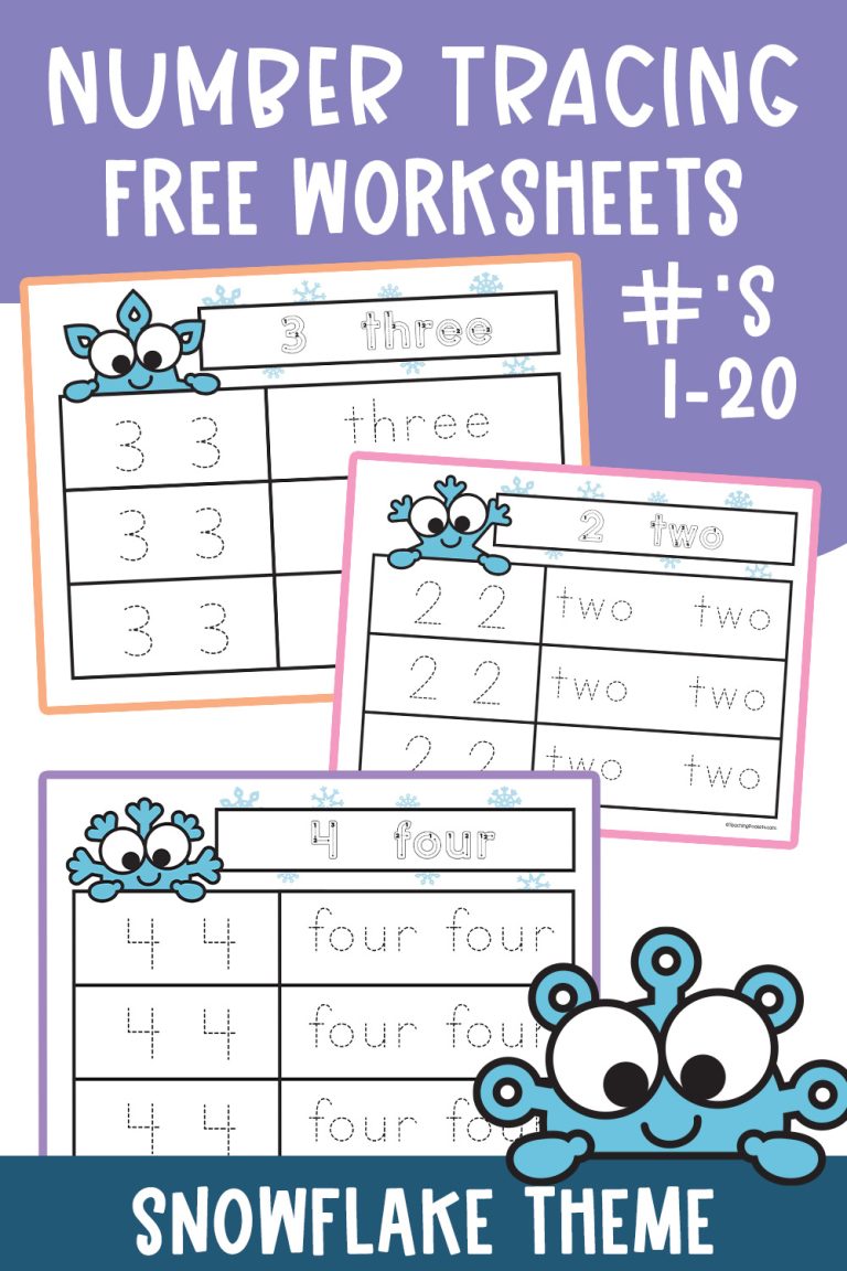 January Number Tracing Book: Snowflake Theme – Teaching Pockets