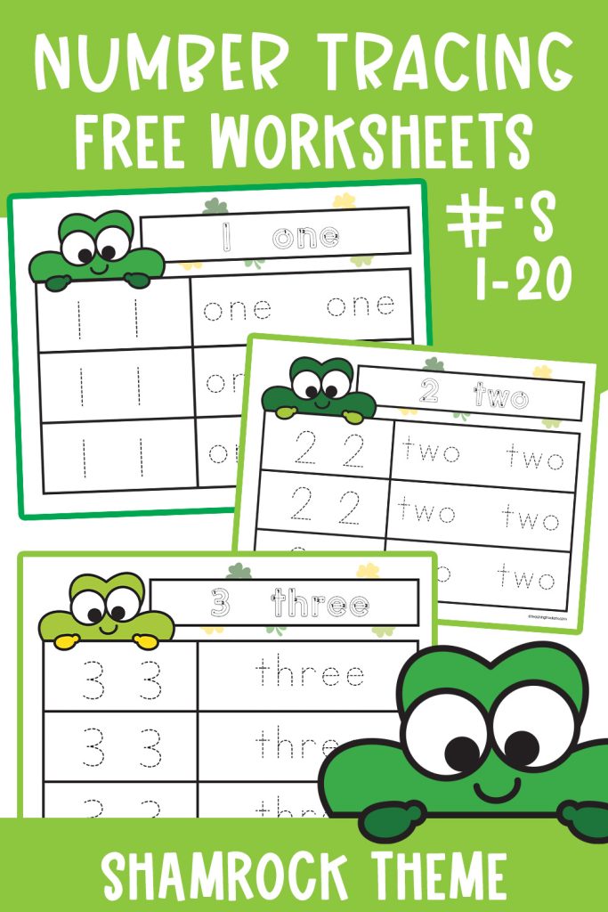 Shamrock Number Tracing Worksheets – Teaching Pockets