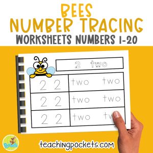 Free Bee Printable Number Tracing Worksheets – Teaching Pockets