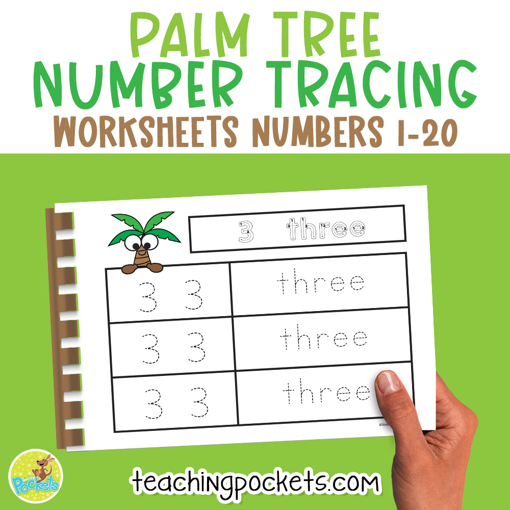 Palm Tree Number Tracing Worksheets – Teaching Pockets
