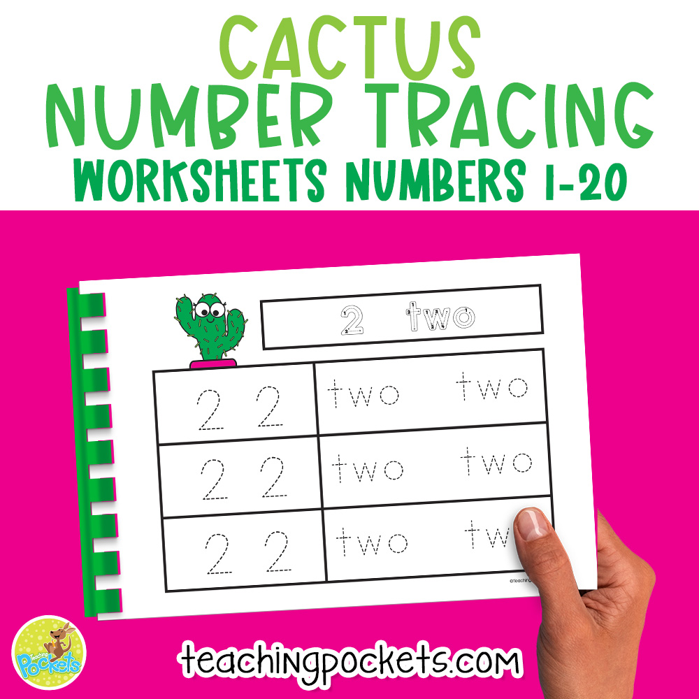 Cactus Number Tracing Worksheets – Teaching Pockets