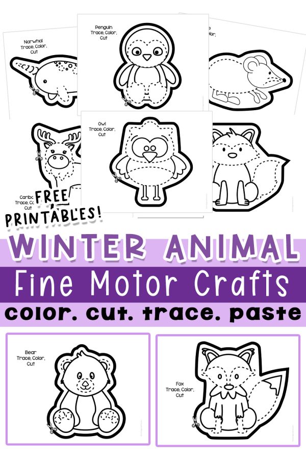 Winter Animals Fine Motor Worksheets – Teaching Pockets