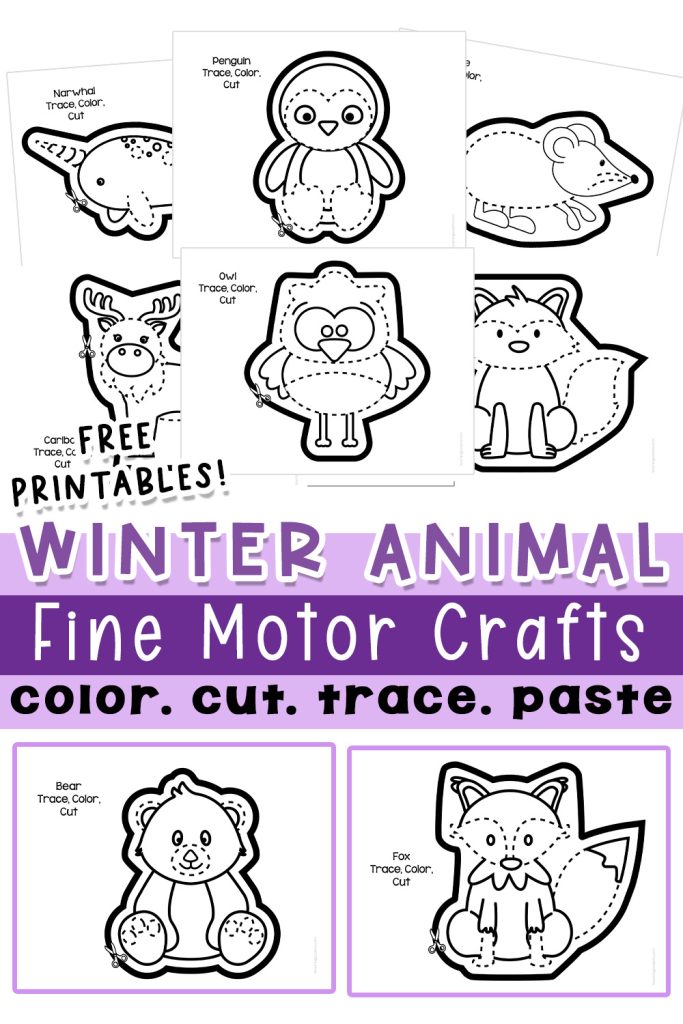 Winter Animals Fine Motor Worksheets – Teaching Pockets