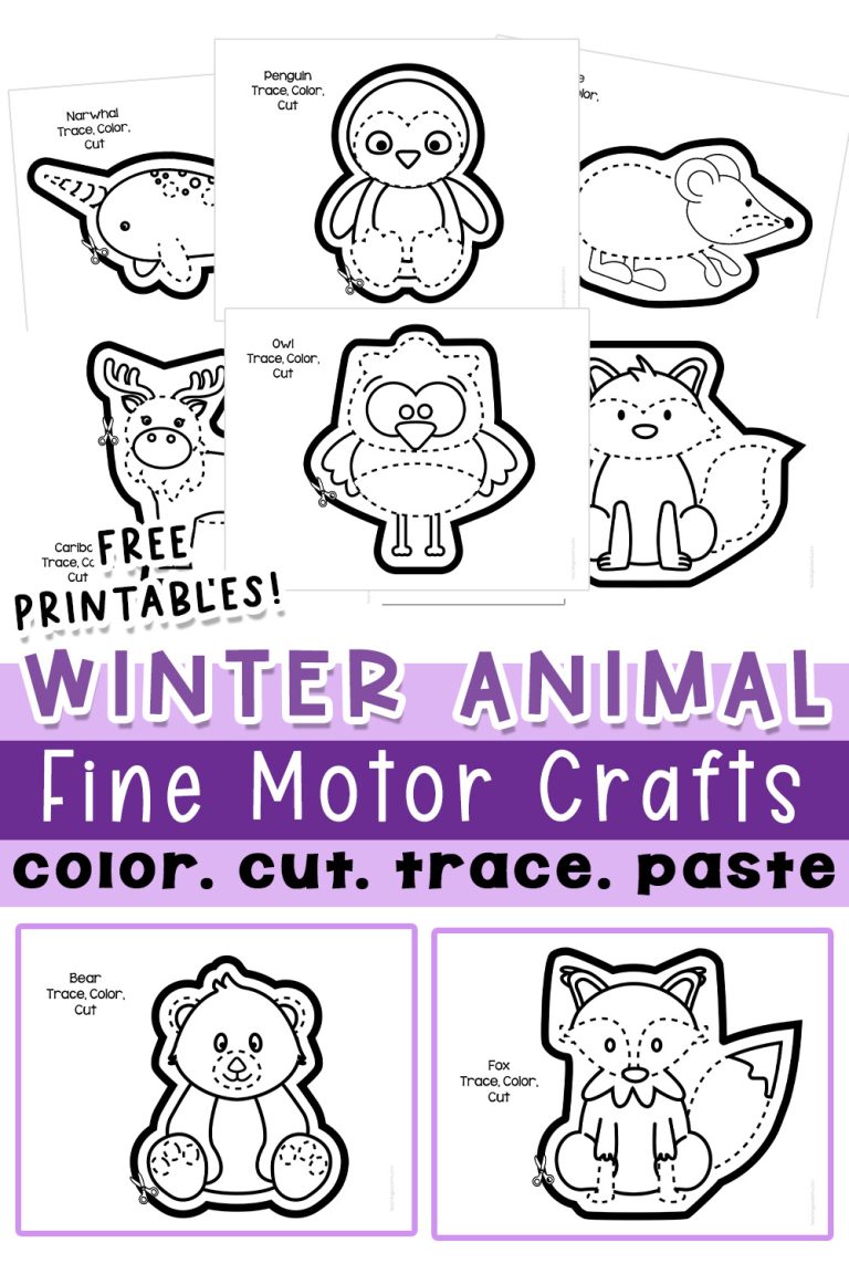 Winter Animals Fine Motor Worksheets – Teaching Pockets