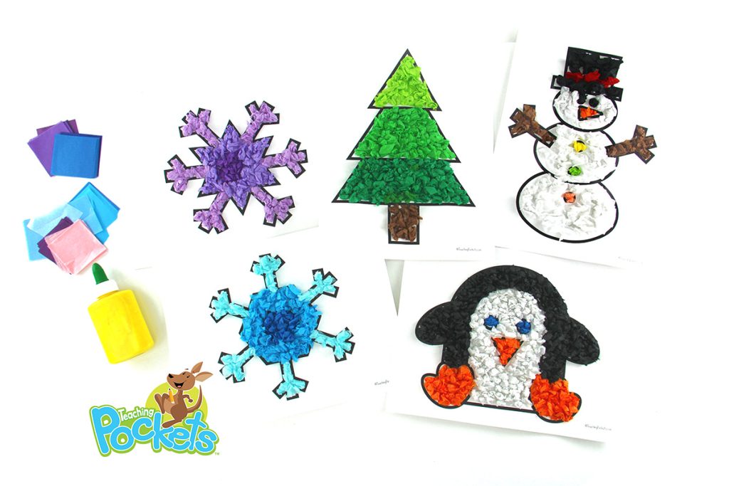 Winter Tissue Paper Crafts – Teaching Pockets