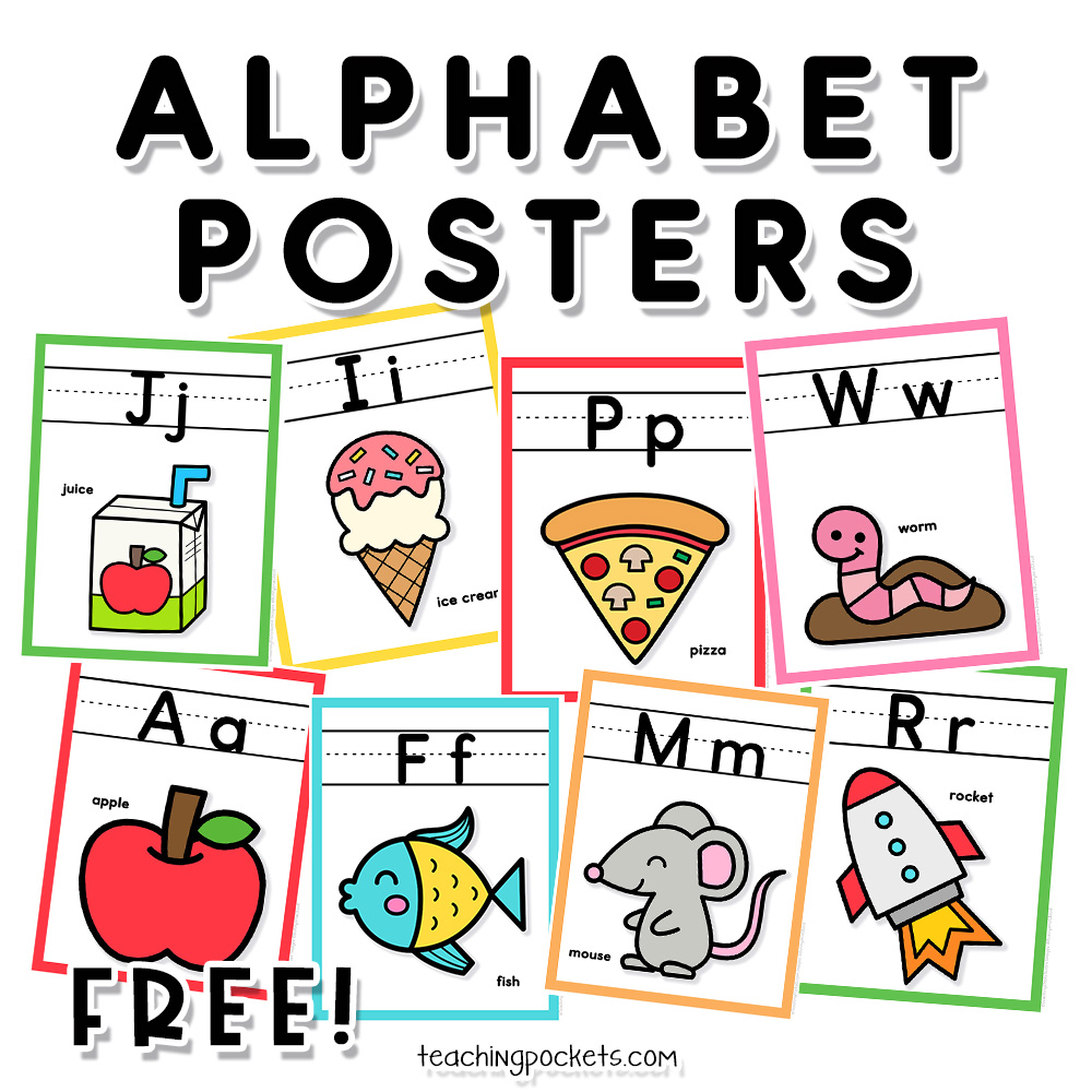 Free Simple Alphabet Posters for Kids – Teaching Pockets