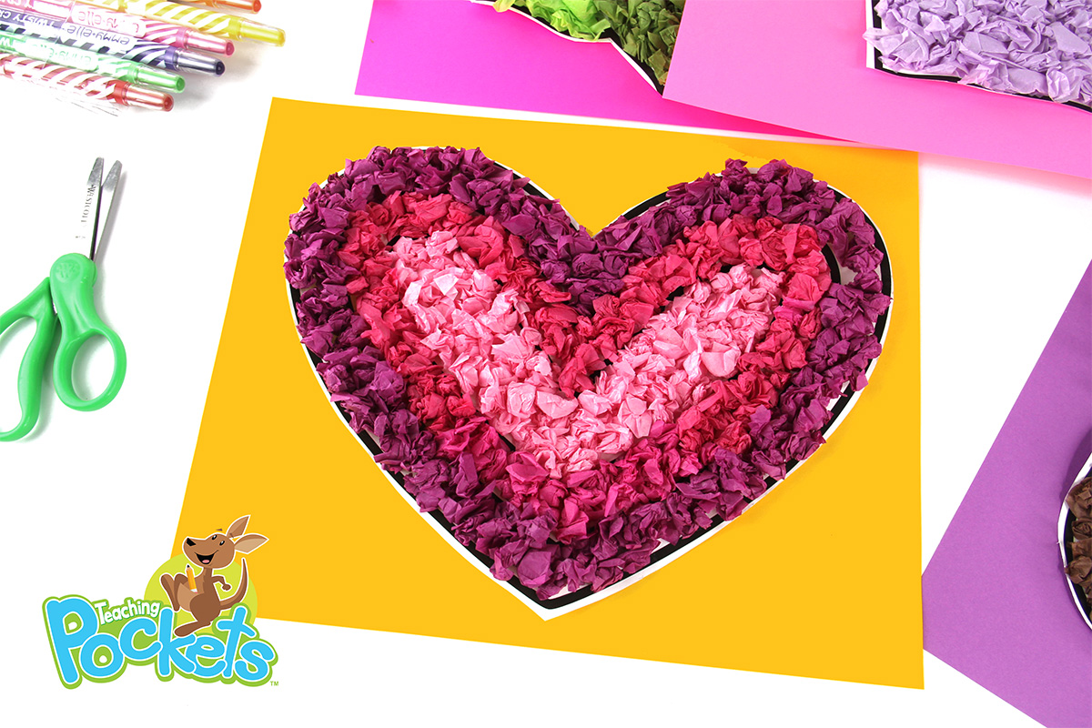 February Tissue Paper Crafts for Kids – Teaching Pockets