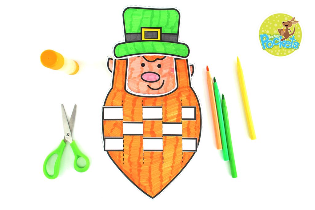Free Printable Leprechaun Beard Weaving Template – Teaching Pockets