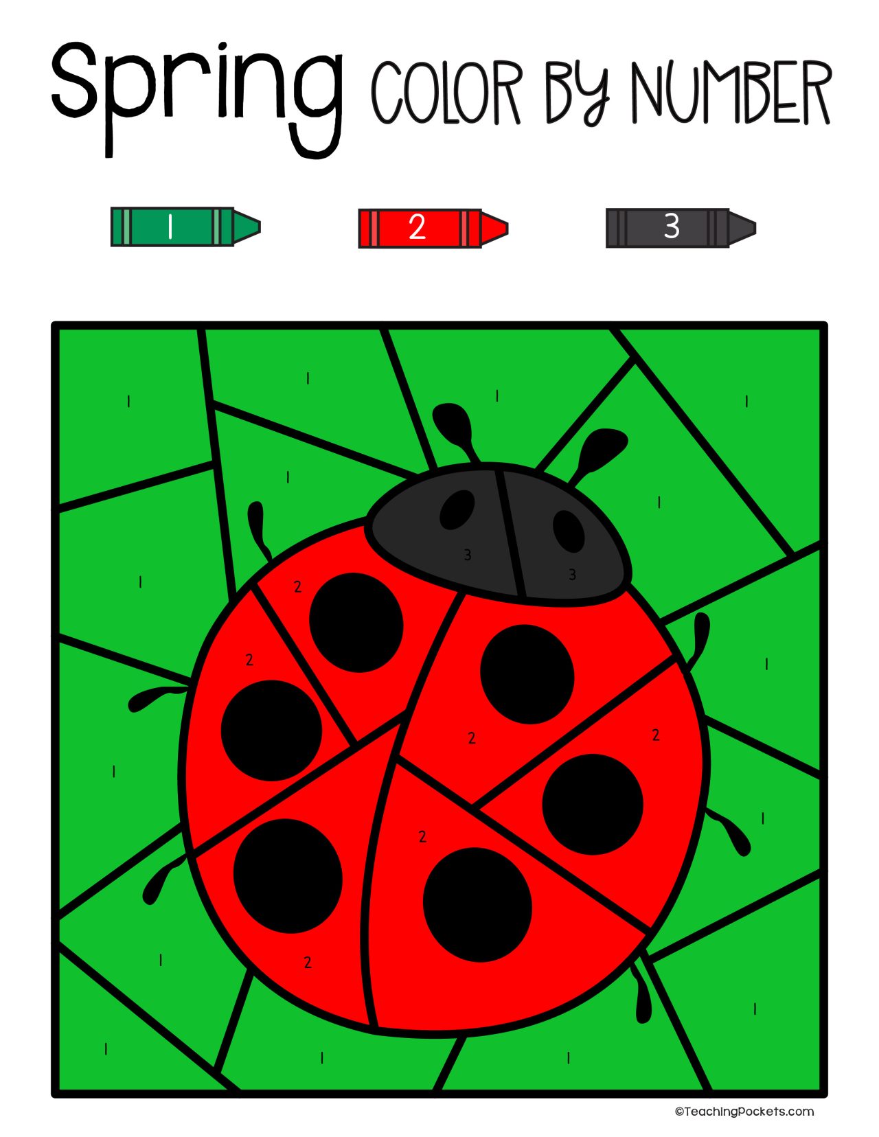 Free Spring Color by Number Printables for Kids – Teaching Pockets