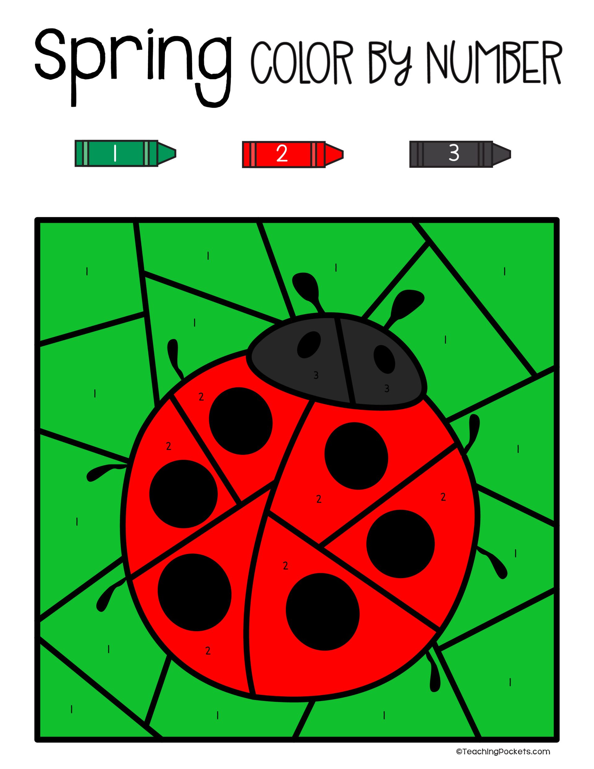 Free Spring Color by Number Printables for Kids – Teaching Pockets