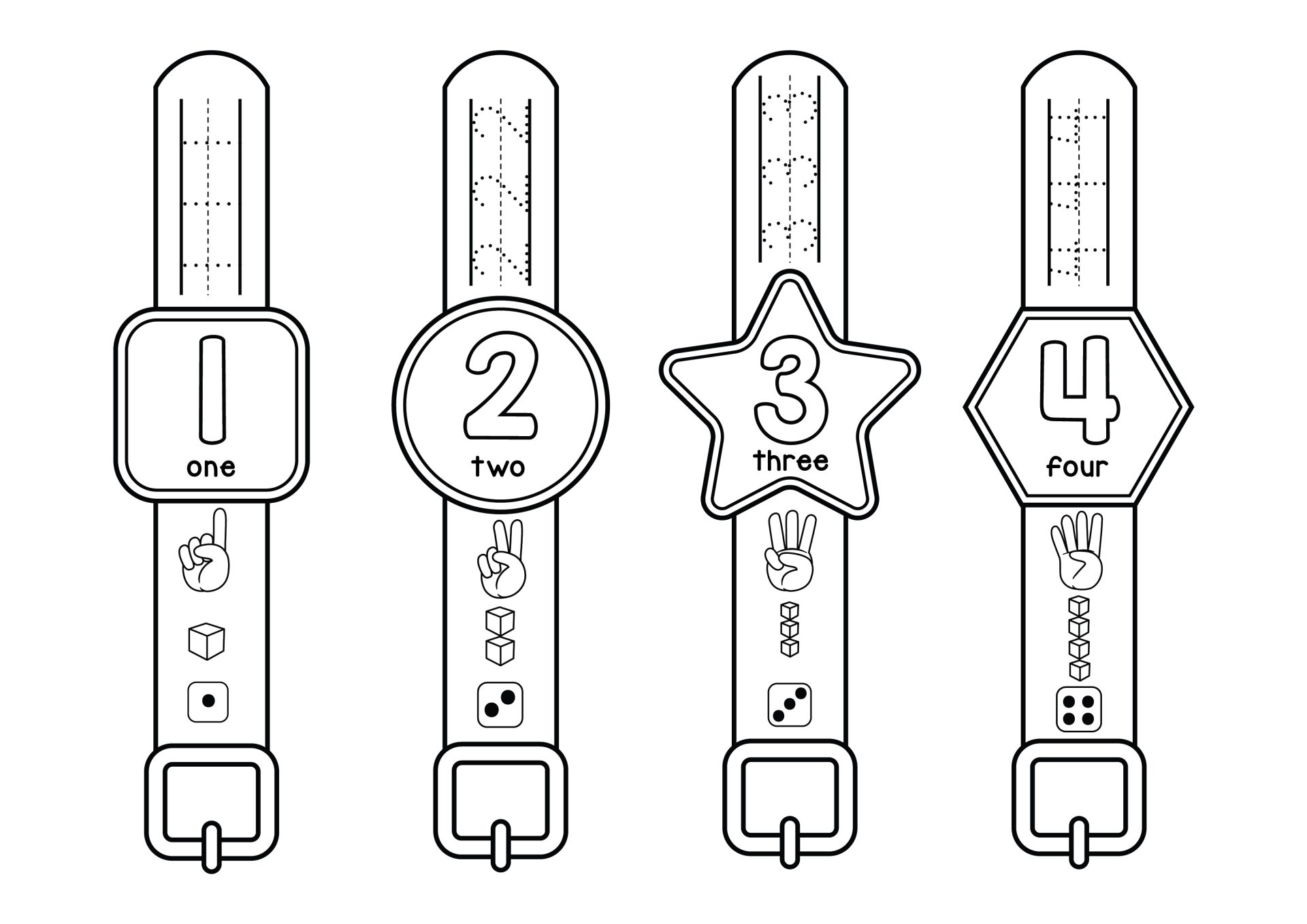 Printable Number Watches for Kids Numbers 1-20 – Teaching Pockets