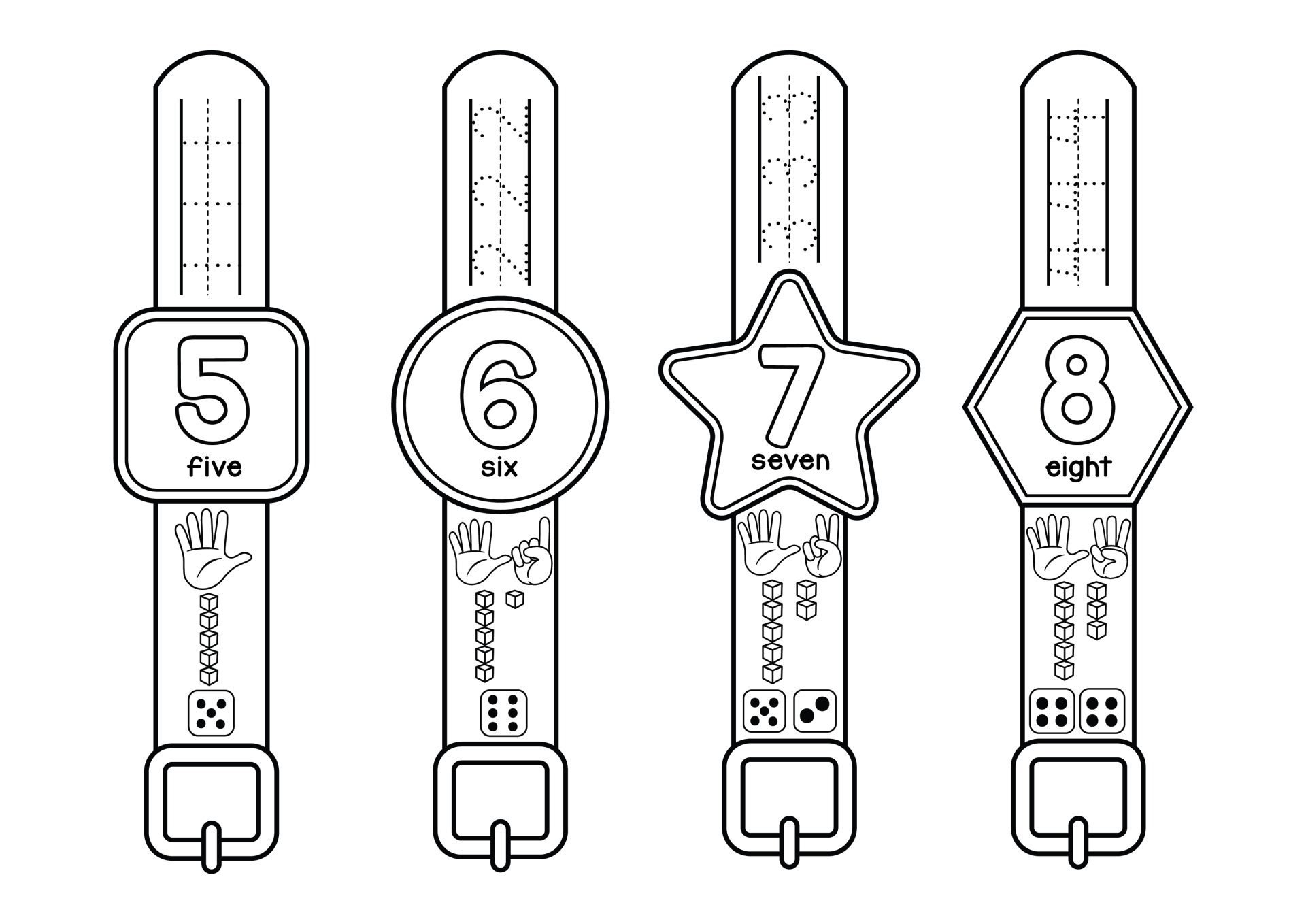 Printable Number Watches for Kids Numbers 1-20 – Teaching Pockets