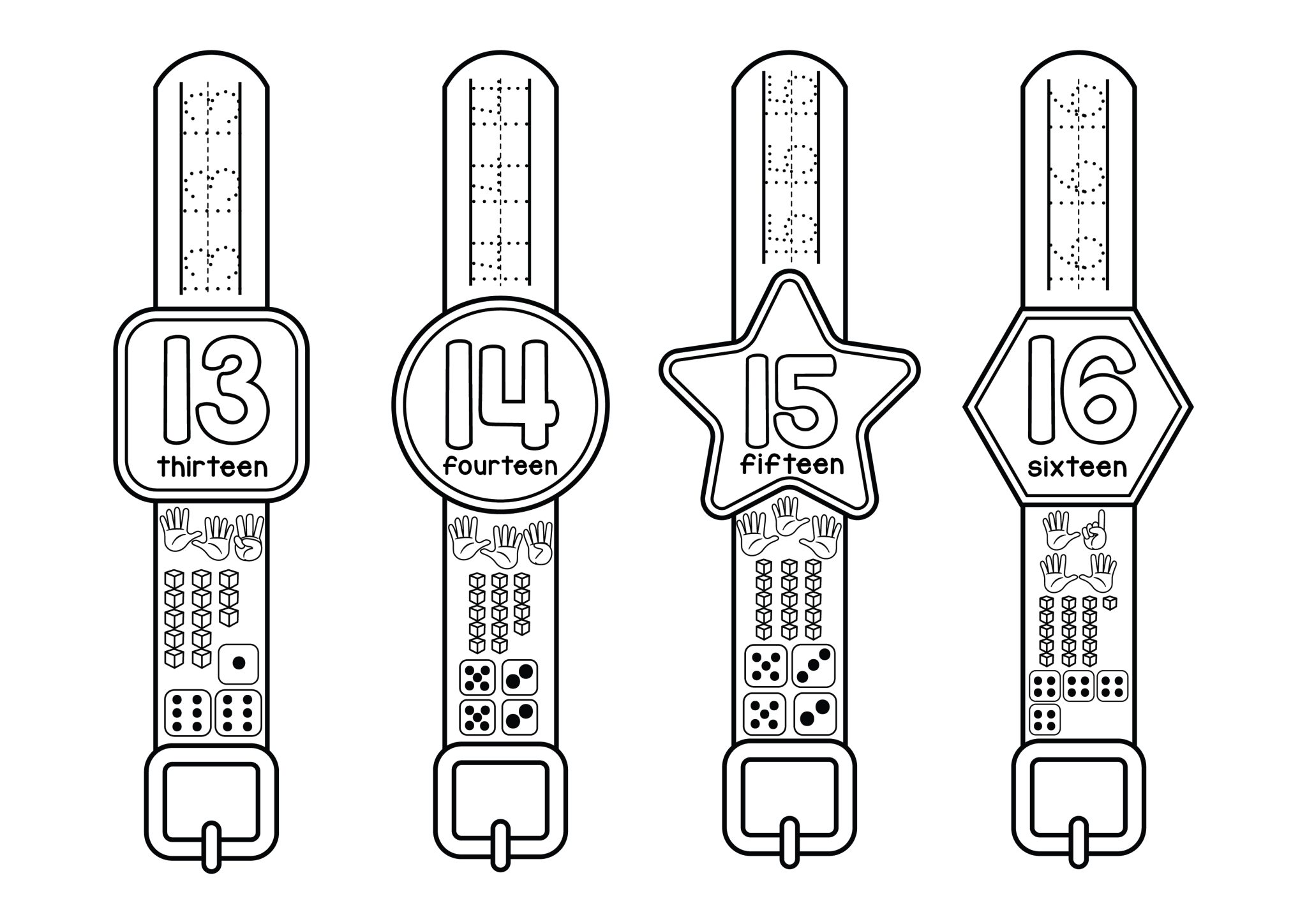 Printable Number Watches for Kids Numbers 1-20 – Teaching Pockets