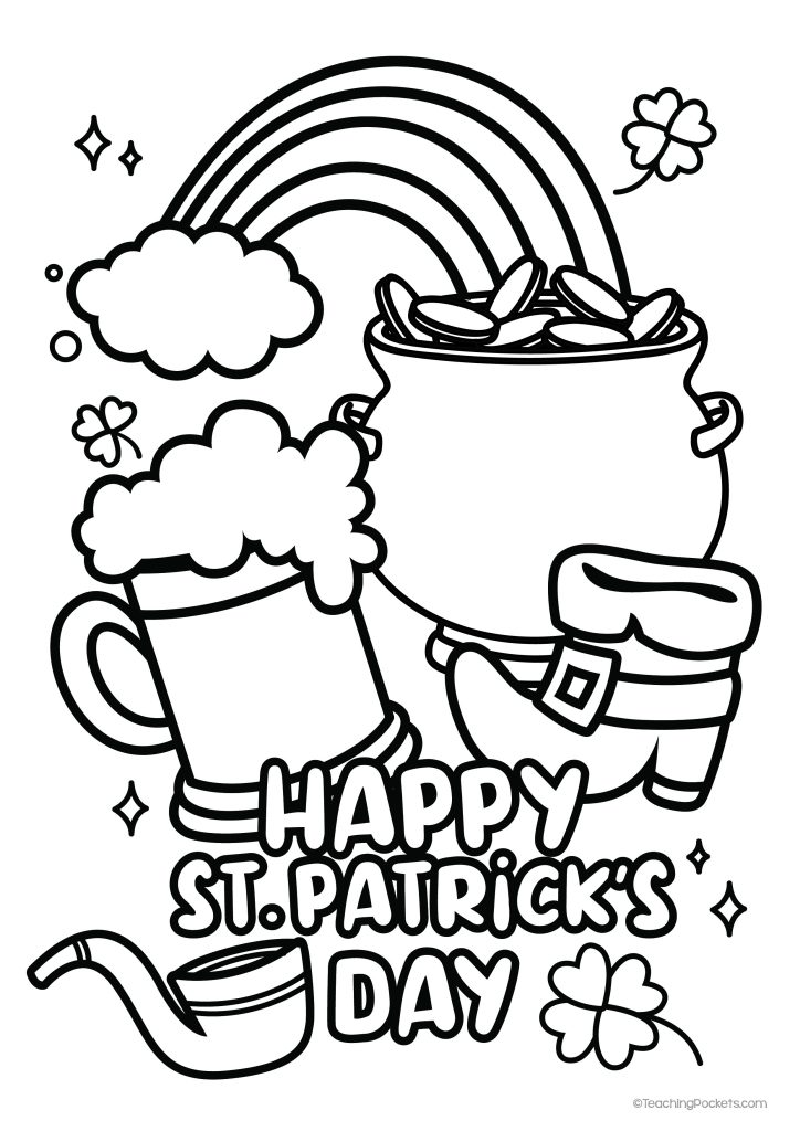 10 Free March Coloring Page Printables for Kids – Teaching Pockets