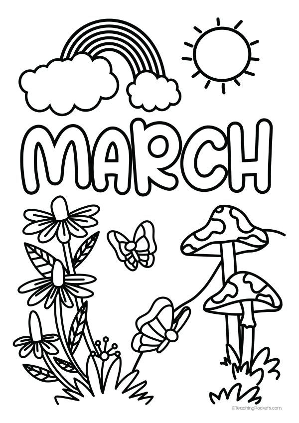 10 Free March Coloring Page Printables for Kids – Teaching Pockets