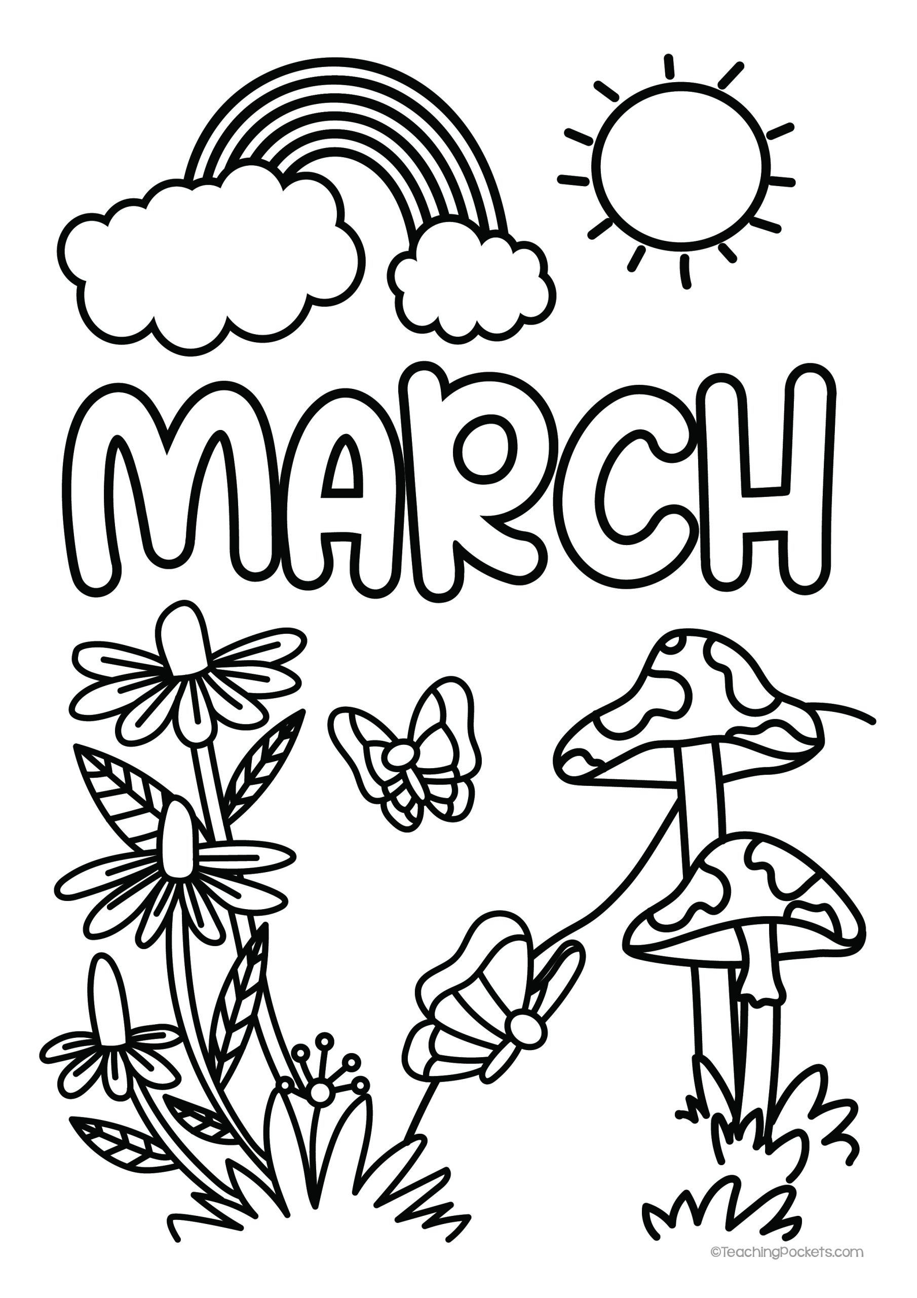 10 Free March Coloring Page Printables for Kids – Teaching Pockets