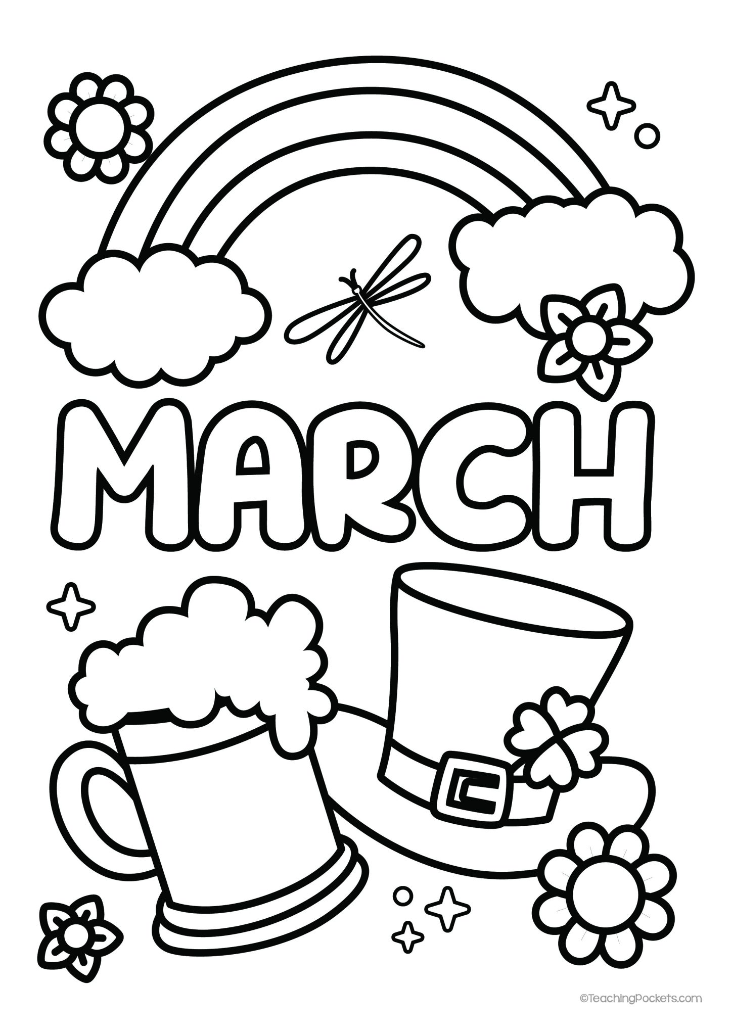 10 Free March Coloring Page Printables for Kids – Teaching Pockets
