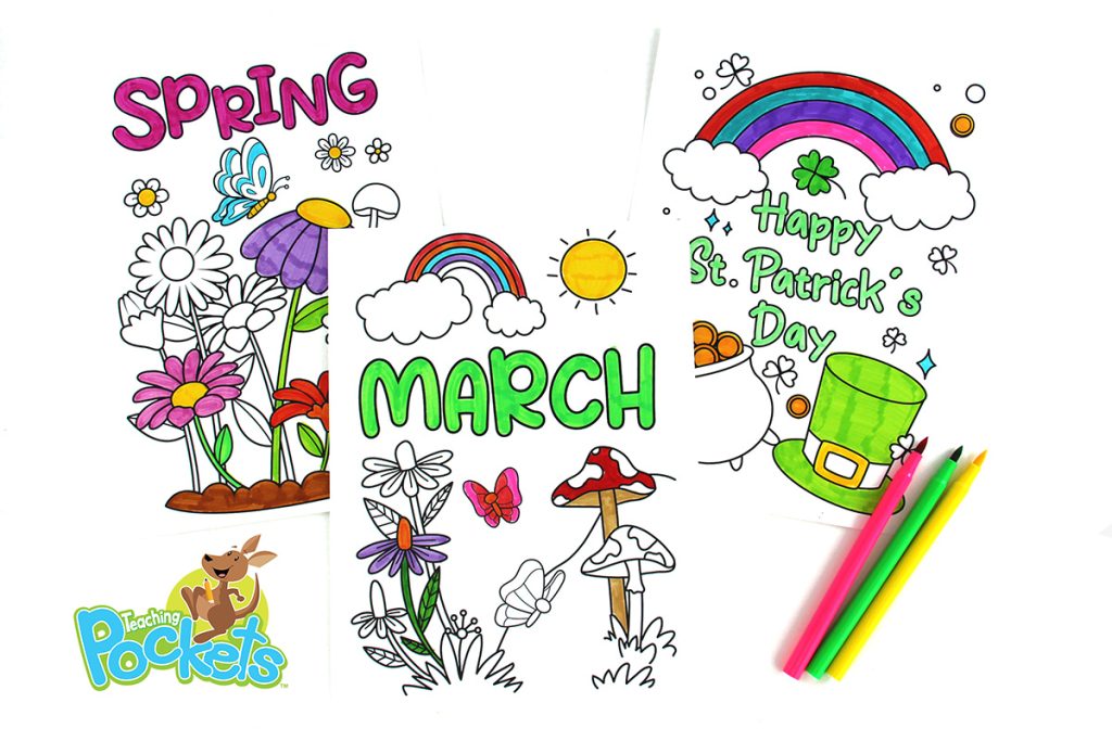 10 Free March Coloring Page Printables for Kids – Teaching Pockets