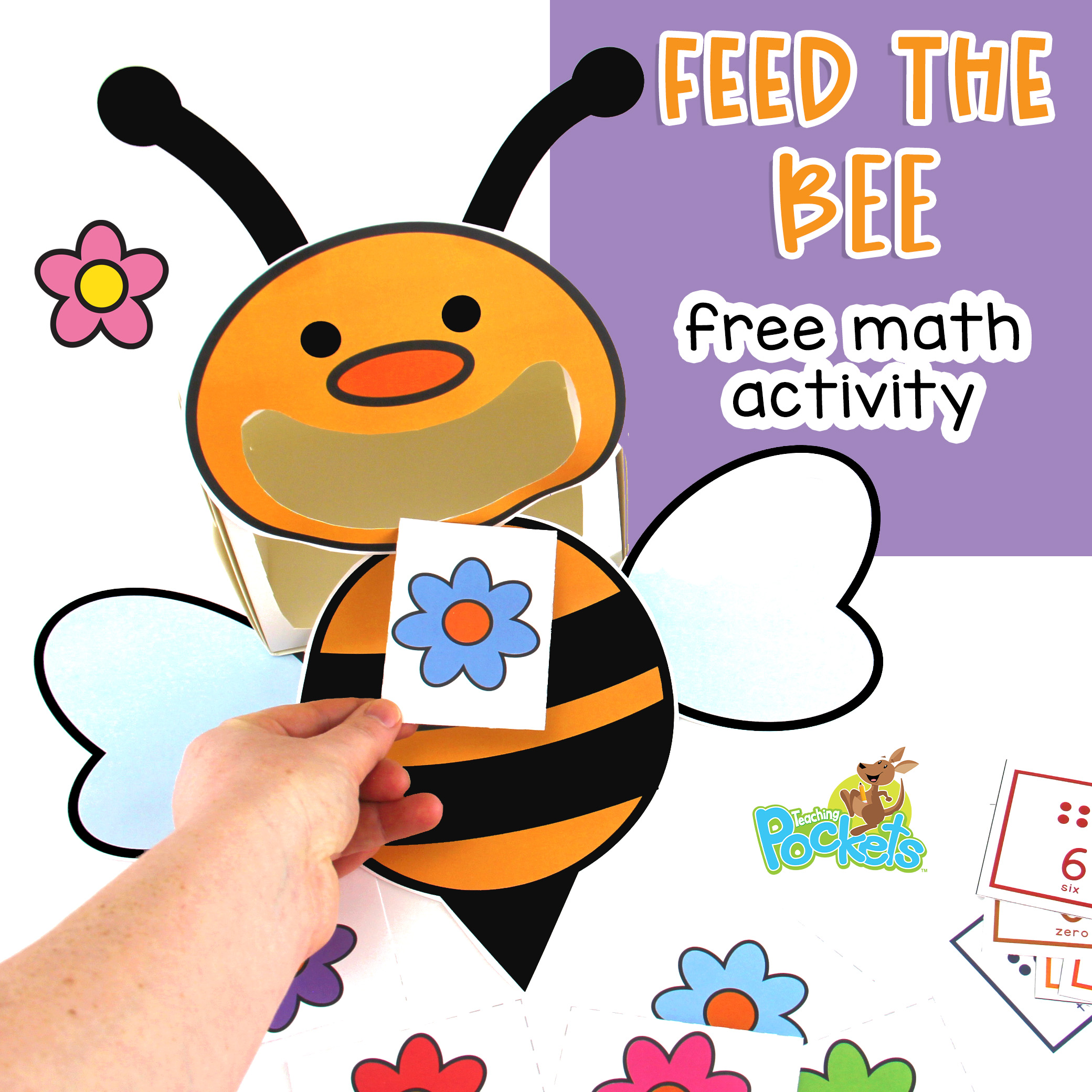 Free Feed the Bee Preschool Math Activity Game – Teaching Pockets