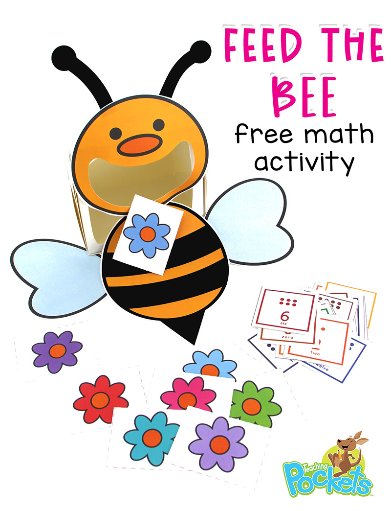 Free Feed the Bee Preschool Math Activity Game – Teaching Pockets