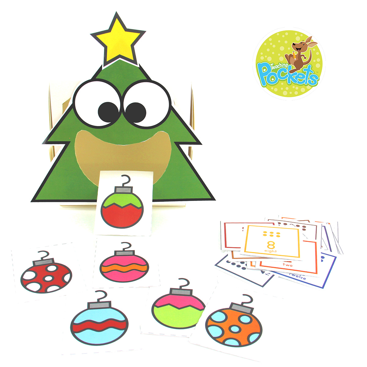 Feed the Christmas Tree Preschool Game – Teaching Pockets