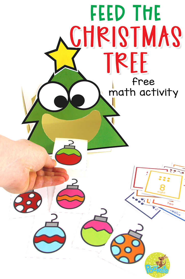 Feed the Christmas Tree Preschool Game – Teaching Pockets