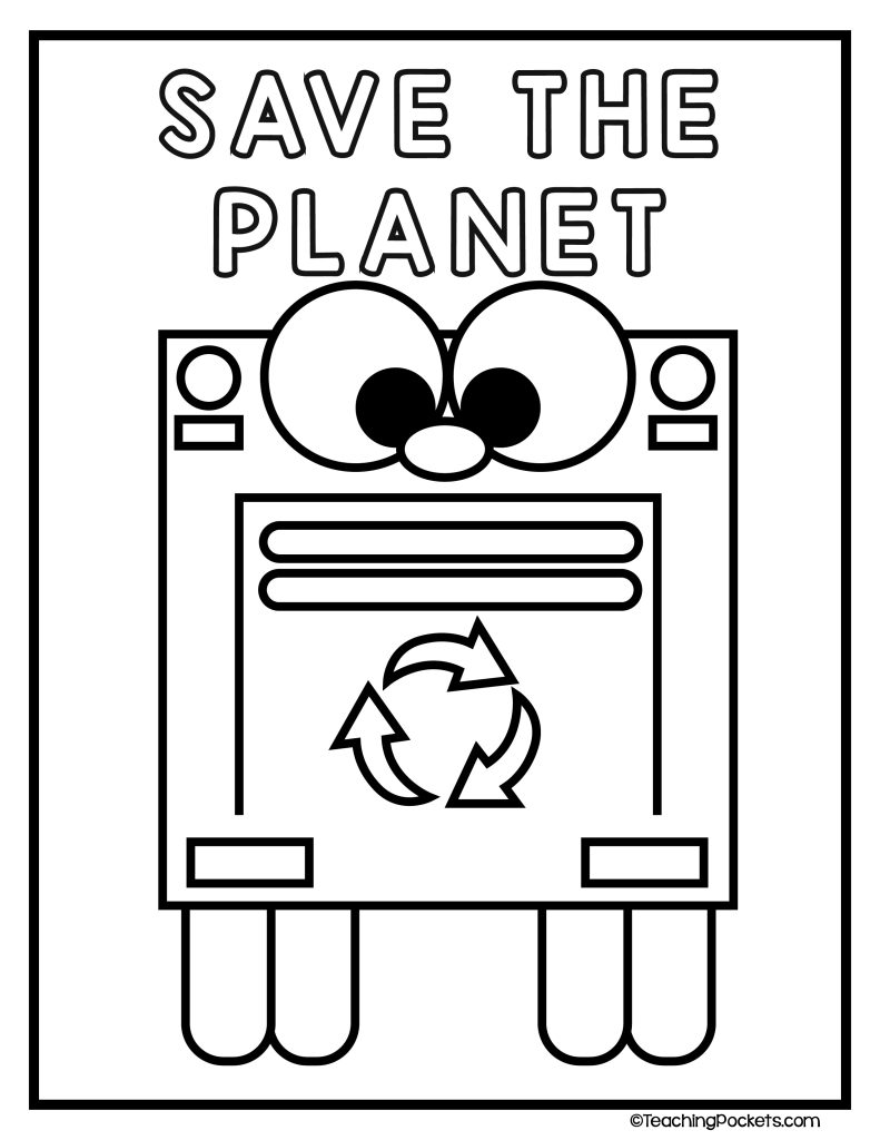 Free Earth Day Coloring Page Printables for Kids – Teaching Pockets