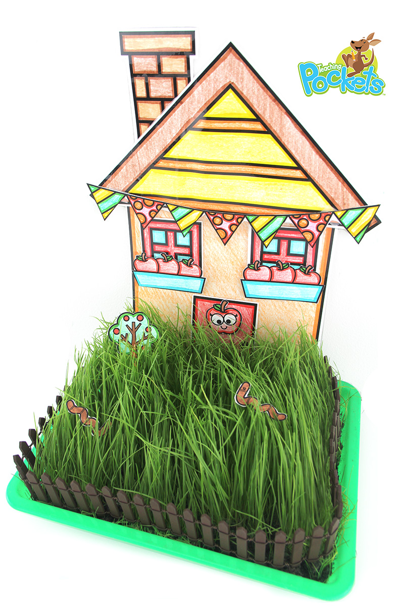 Apple Theme Grass House Craft – Teaching Pockets