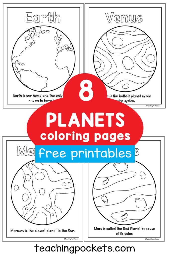 8 Free Planet Coloring Pages for Kids | Solar System – Teaching Pockets