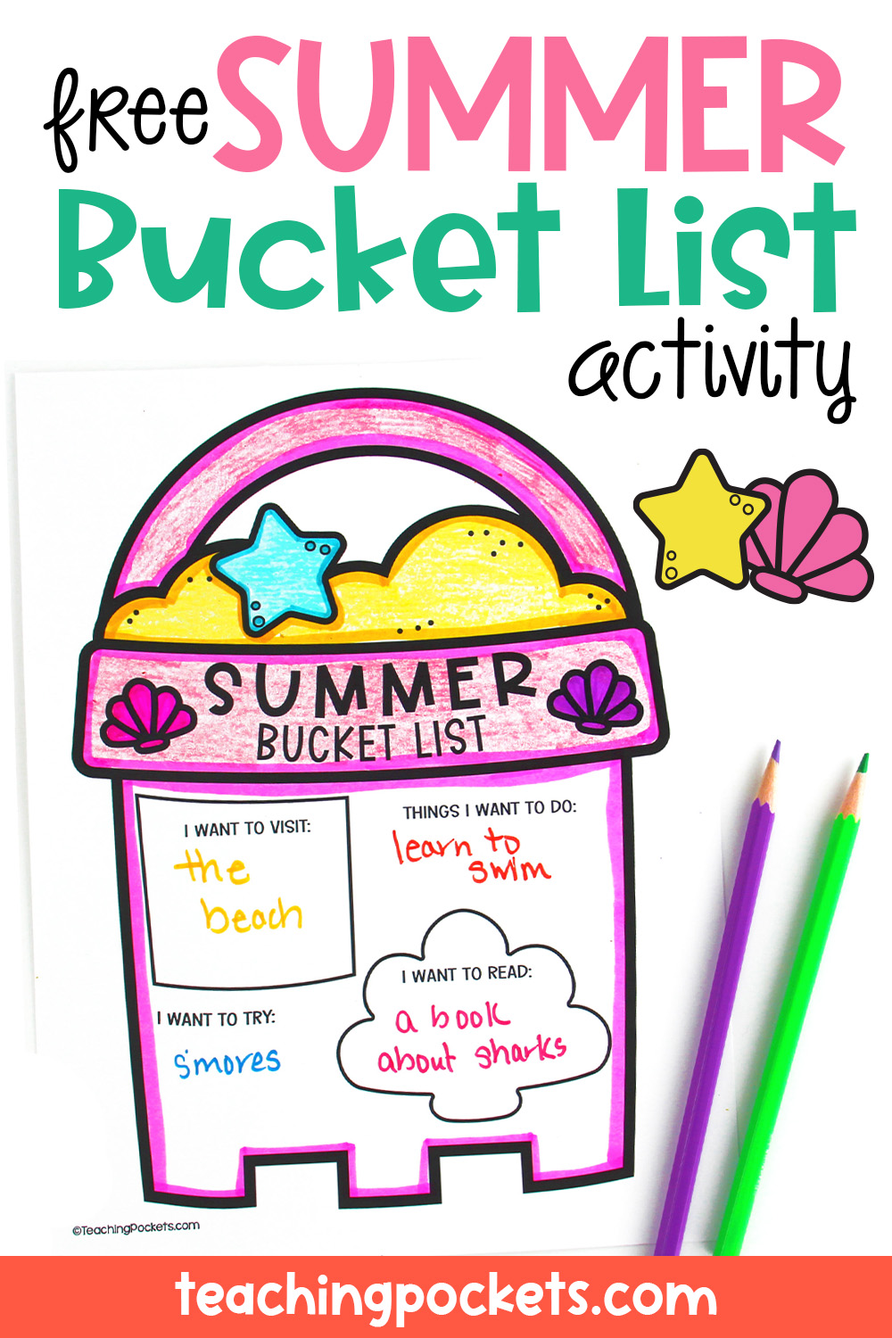 Free Summer Bucket List Activity Page for Kids – Teaching Pockets