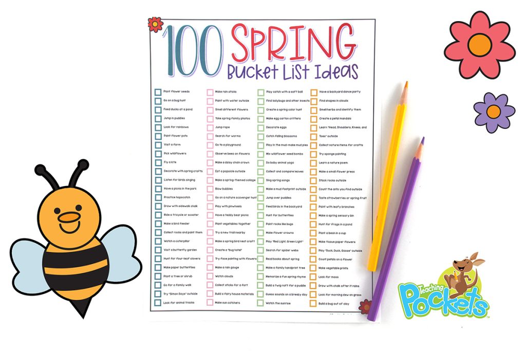 100 Spring Bucket List Ideas Free Printable – Teaching Pockets