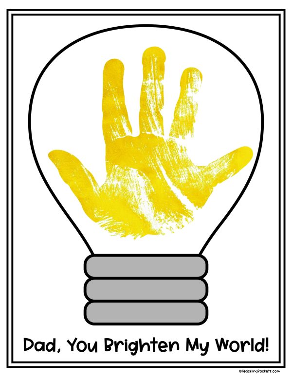 Handprint Father's Day Crafts – Teaching Pockets